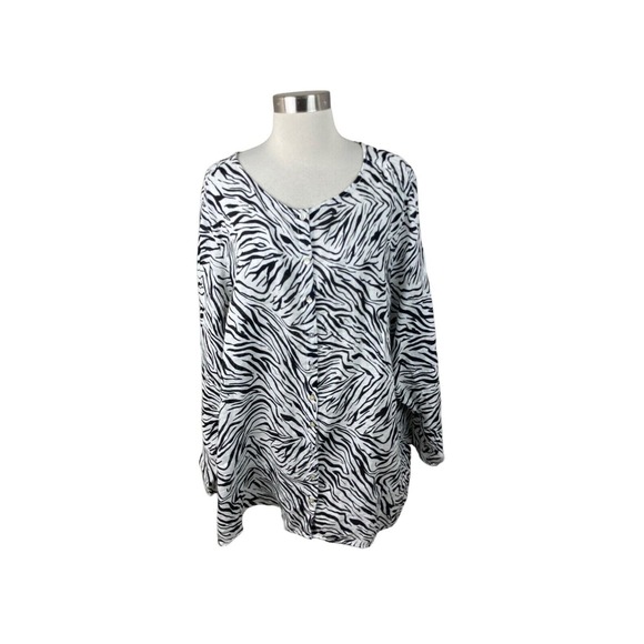 Cynthia Rowley | Tops | Cynthia Rowley 3x Black White Zebra 0 Linen ...